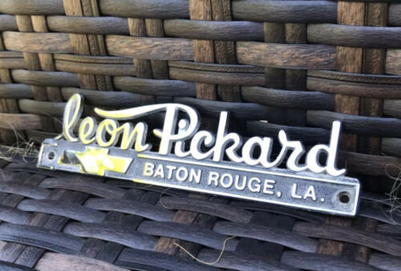 Rare Leon Pickard Metal Chevy Baton Rouge LA Car Badge Emblem - Etsy