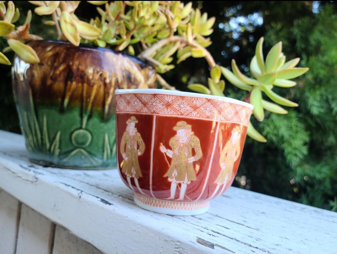 19th Century Japanese Signed Porcelain Red Orange Decorative ...