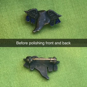 Vintage Enamel Sterling Silver 925 SR GA Winged Foot Track Wings Award ...