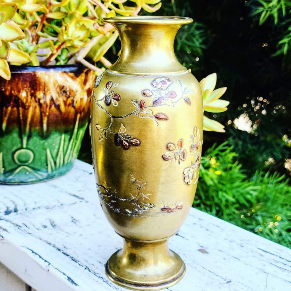 Meiji Period Antique Japanese Bronze Inlay Brass Mixed Metal | Etsy