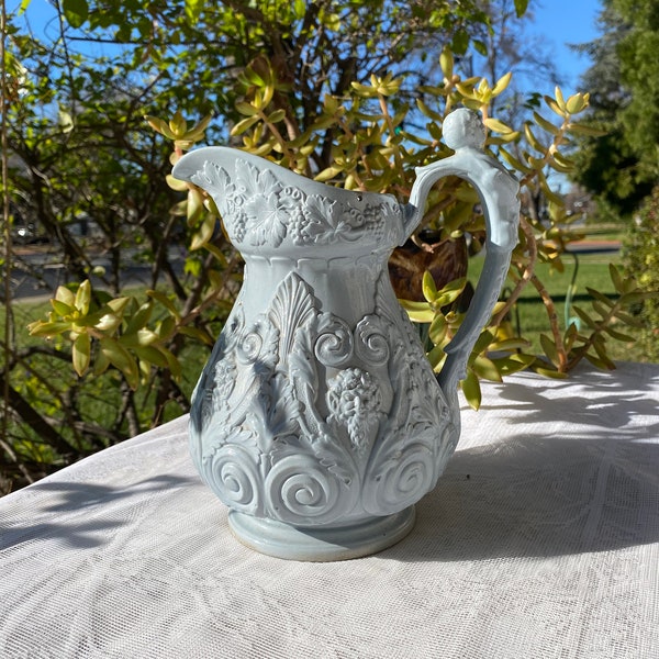Antique Light Blue Pitcher - Etsy