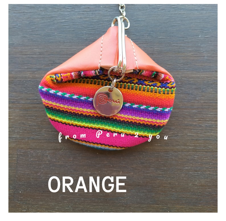 Coin Purse | Coin Holder Key Ring | Made From Peruvian Manta and Faux ...
