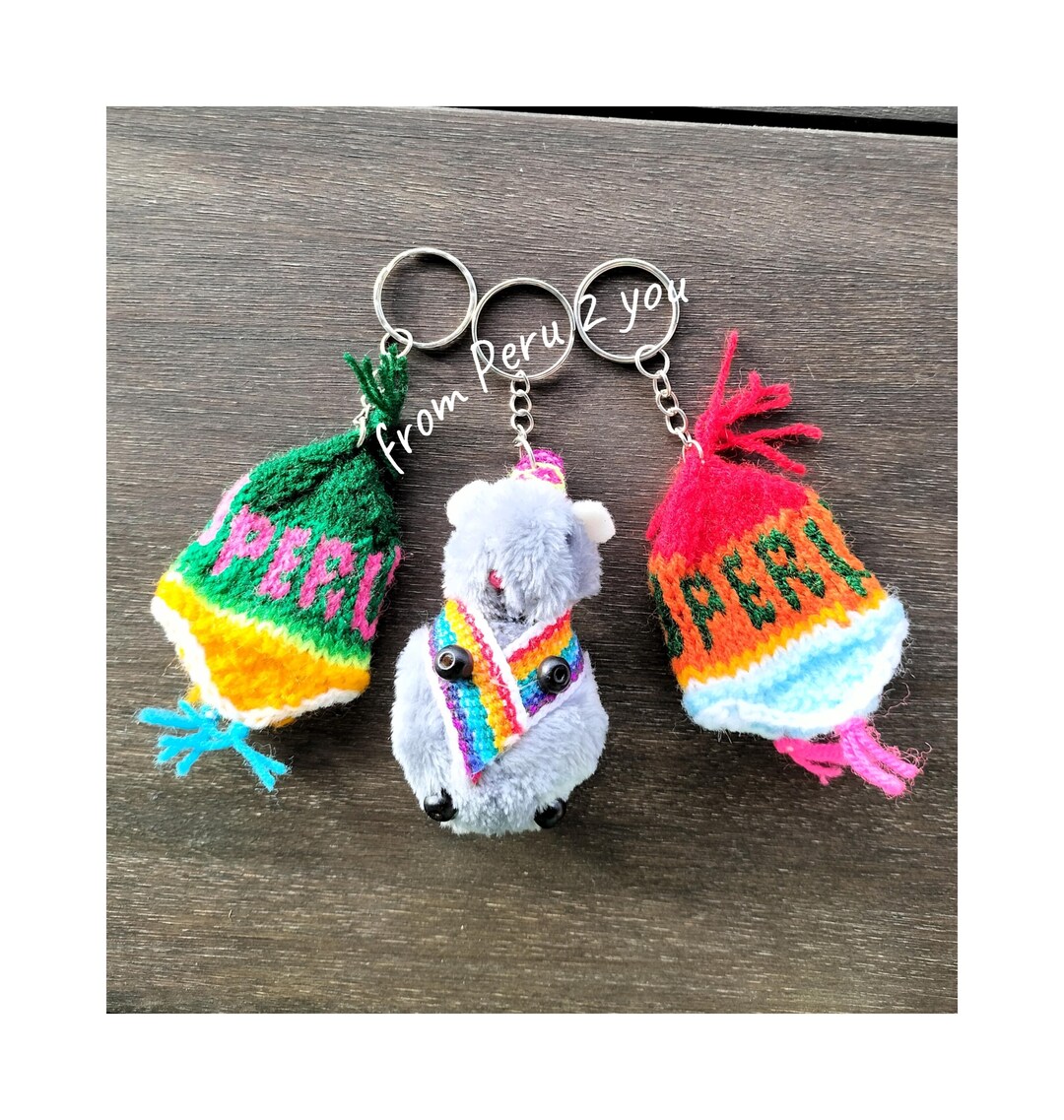 Peruvian Keychain Chullo Keyring Guinea Pig Keyring Keyring From Peru ...