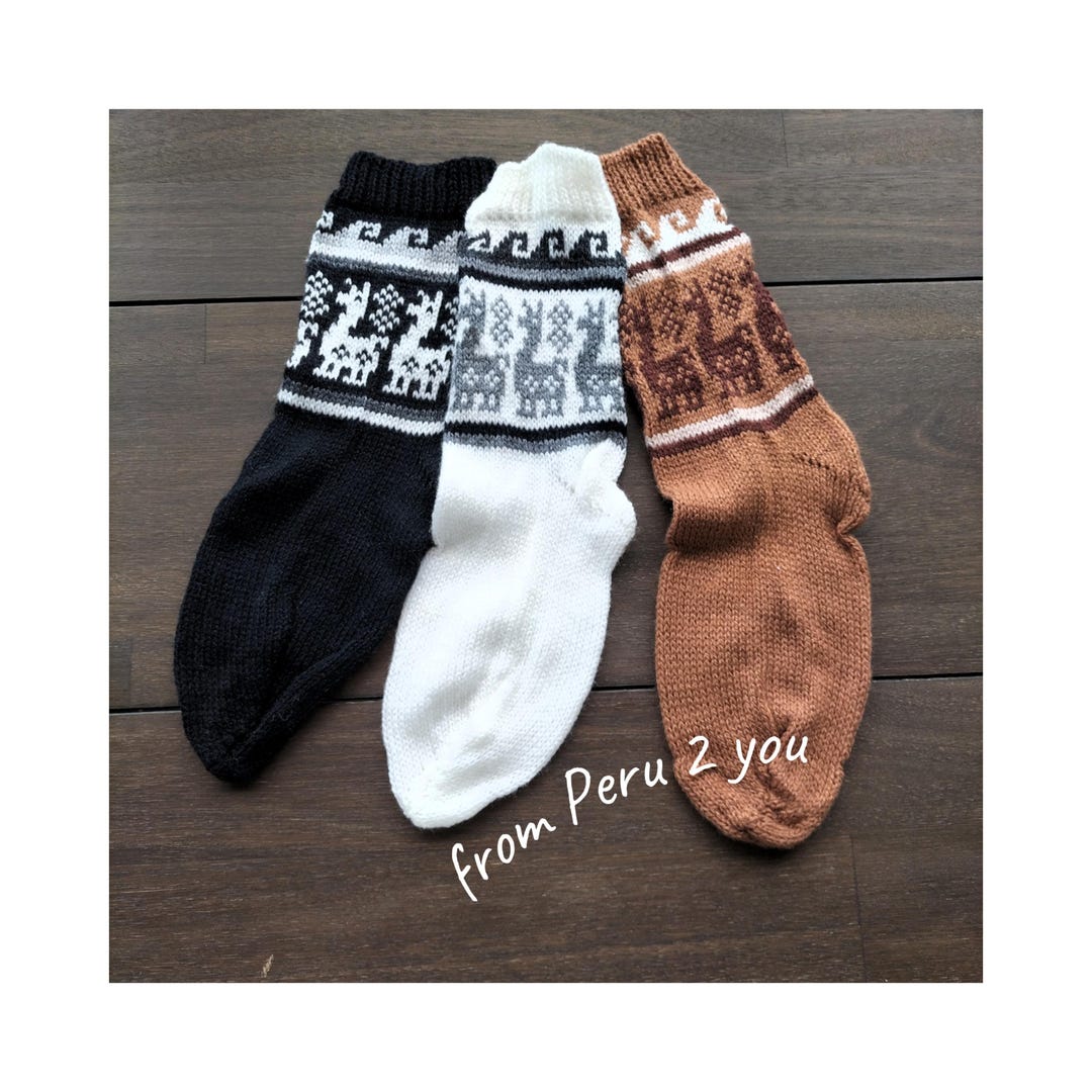 Peruvian Alpaca Wool Socks: Knit Ankle Crew Socks - Etsy