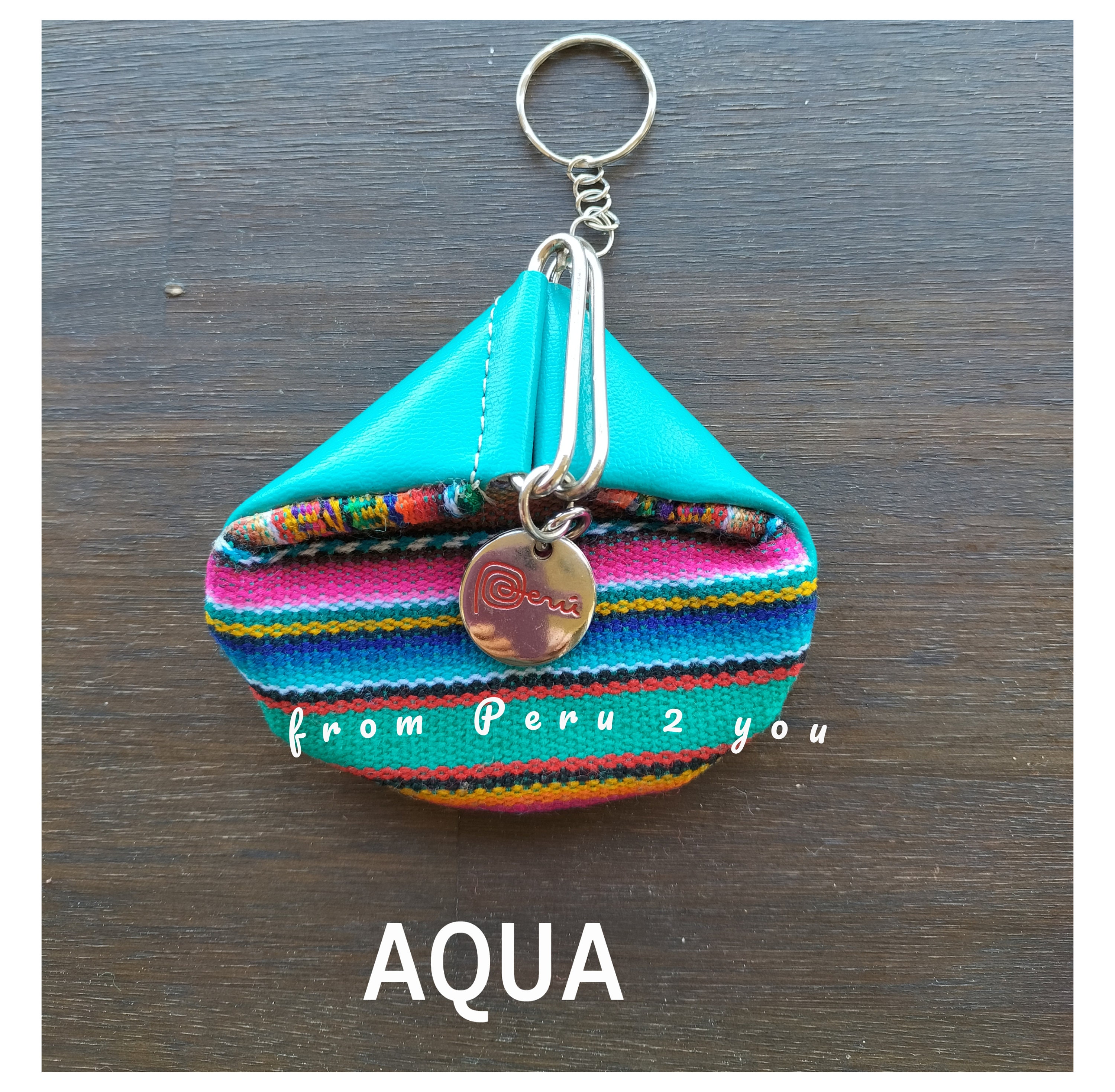 Coin Purse | Coin Holder Key Ring | Made From Peruvian Manta and Faux ...