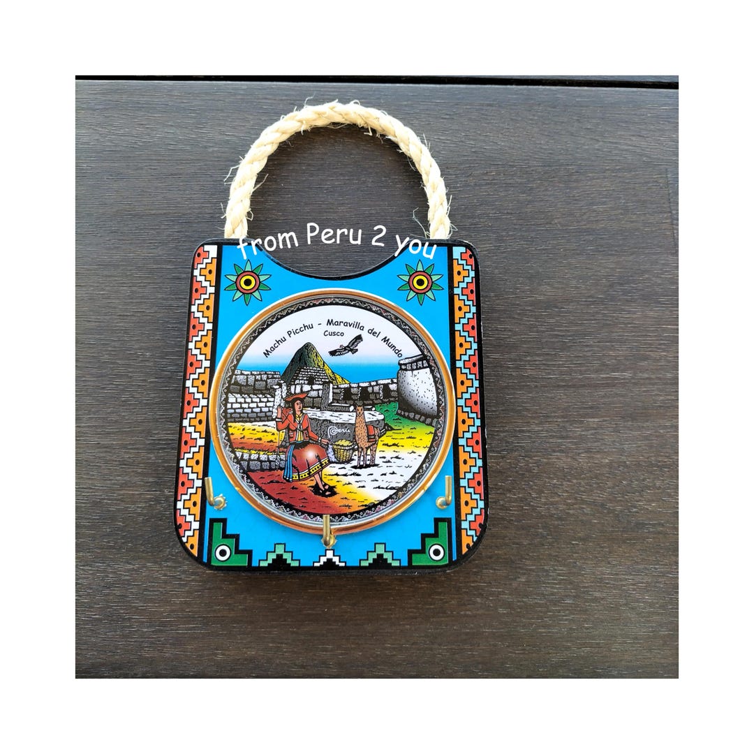 Machu Picchu Key Hanger: Hand-painted Peruvian Wood Wall Decor - Etsy