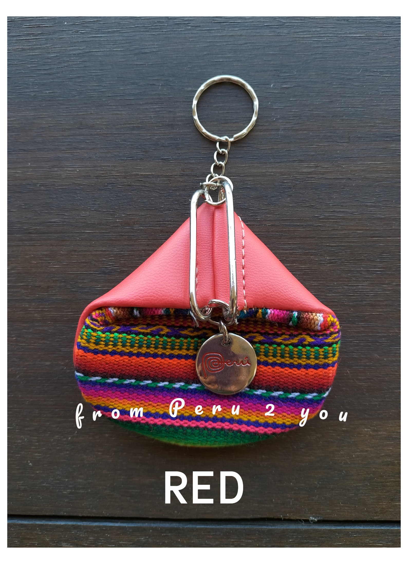 Coin Purse | Coin Holder Key Ring | Made From Peruvian Manta and Faux ...