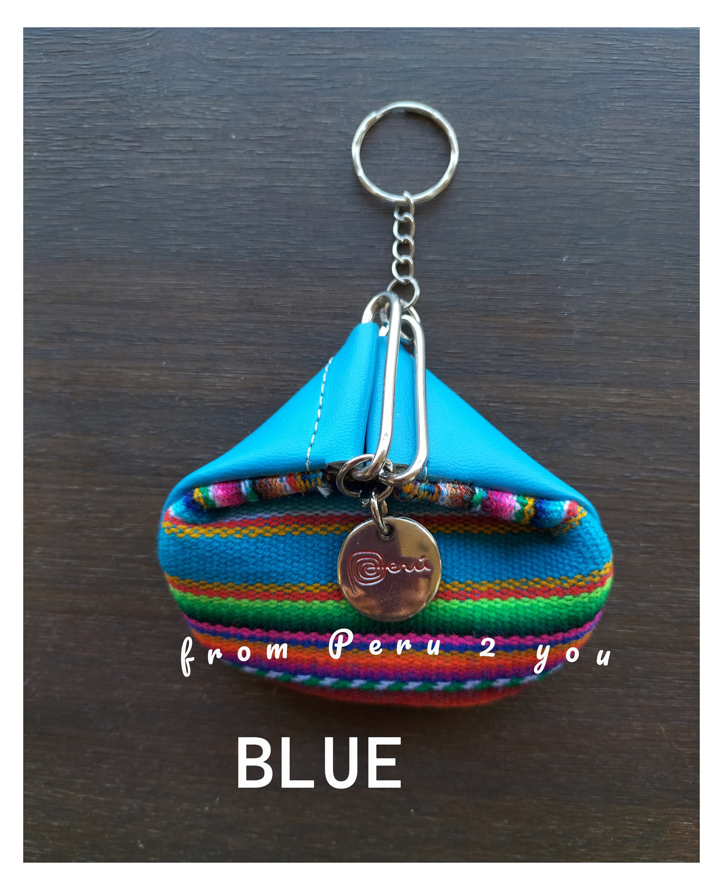 Coin Purse | Coin Holder Key Ring | Made From Peruvian Manta and Faux ...