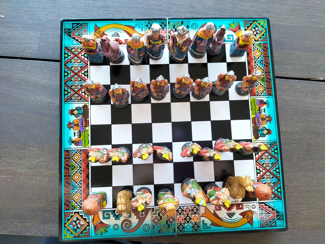 Peruvian Chess Set Incas Vs. Conquistadors - Etsy