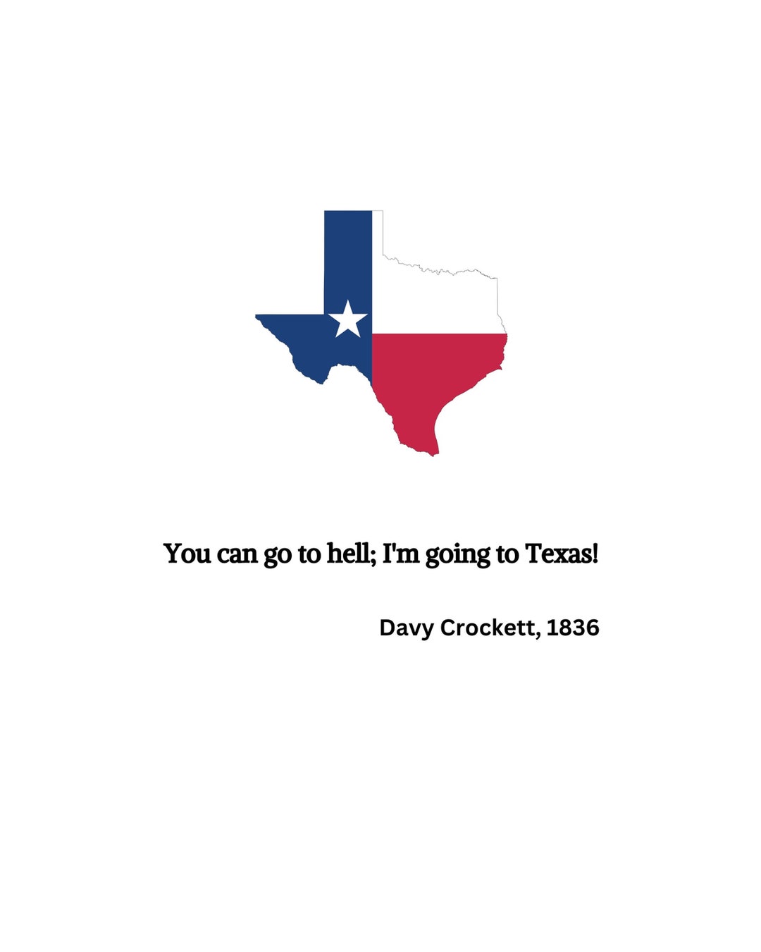 Texas Quote by Davy Crockett - Famous Quotes - Etsy