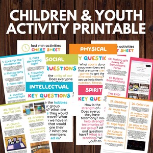 Children and Youth 52 Activity Ideas PDF Listing: Last Minute/low Prep ...