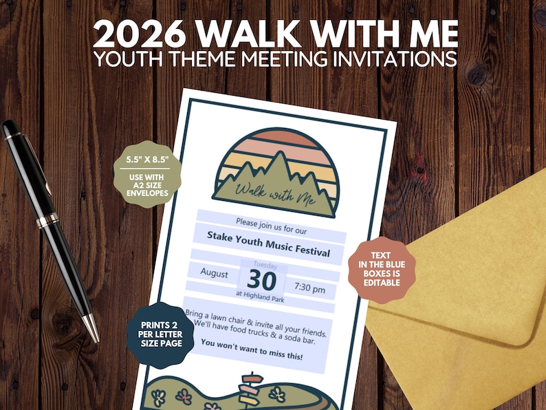 2026 LDS Youth Theme Meeting Invitations and Textable Image | Walk With ...