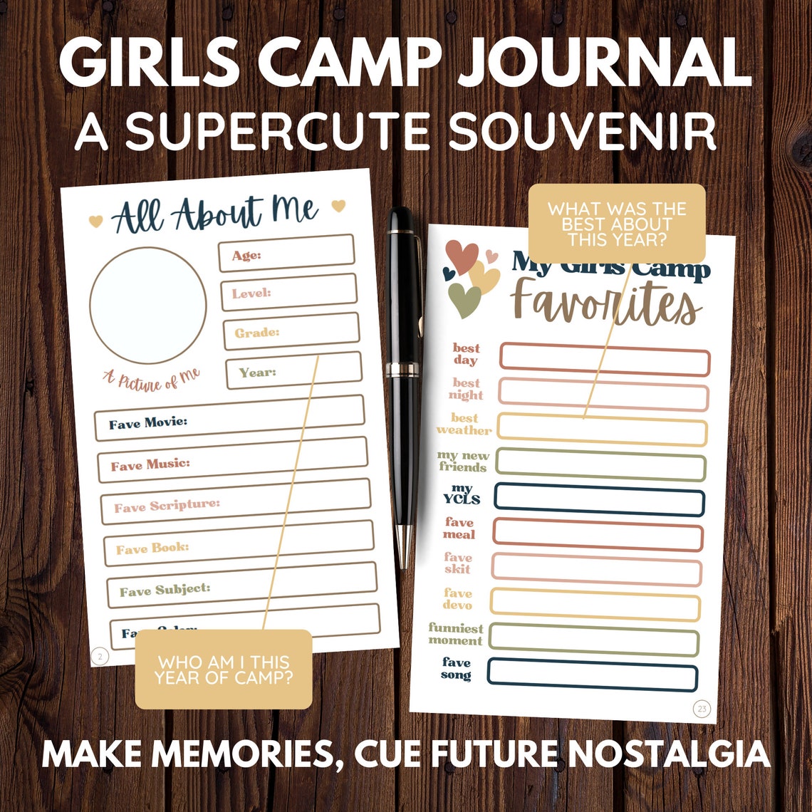 LDS Girls Camp Journal Digital Download Color or - Etsy