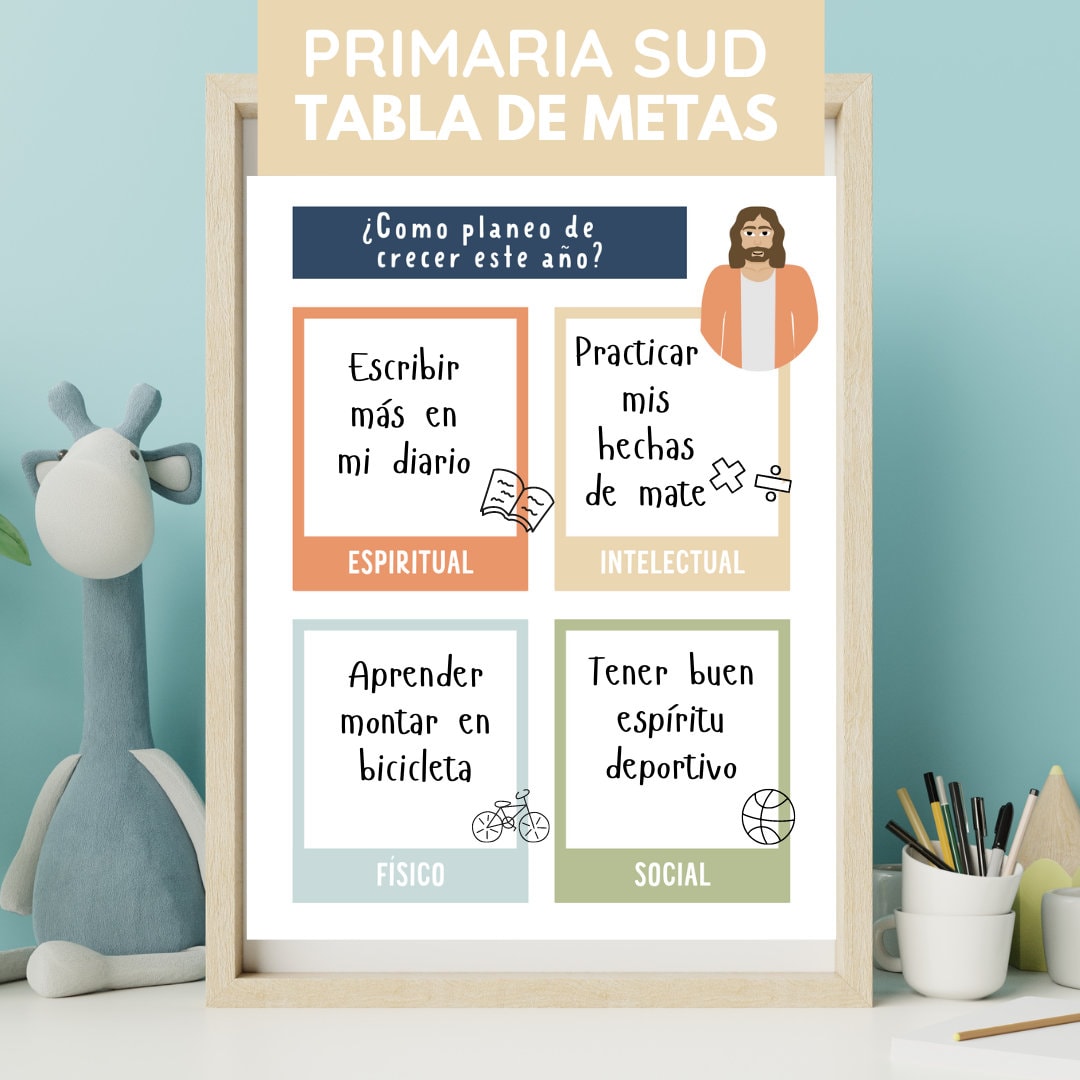 SUD Primaria Tabla De Metas Español LDS Primary Children & Youth Goal ...