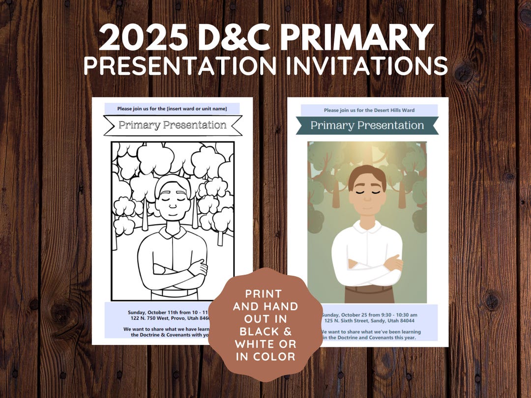 2025 LDS Primary Program Presentation Invitations | Doctrine and ...