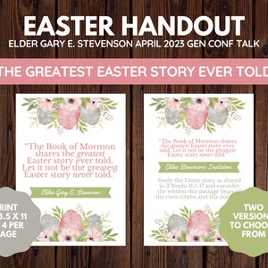 LDS Easter Handout Treat Tag | Elder Gary E. Stevenson: the Greatest ...
