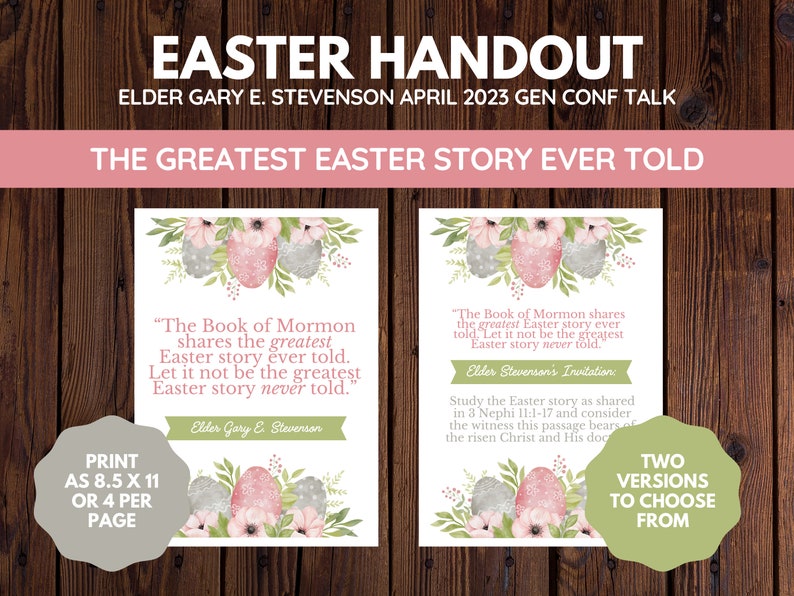 LDS Easter Handout Treat Tag | Elder Gary E. Stevenson: the Greatest ...