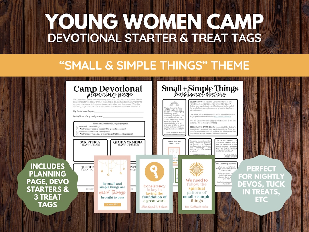 LDS Girls Camp YW Camp Devotional Starter | Small and Simple Things ...