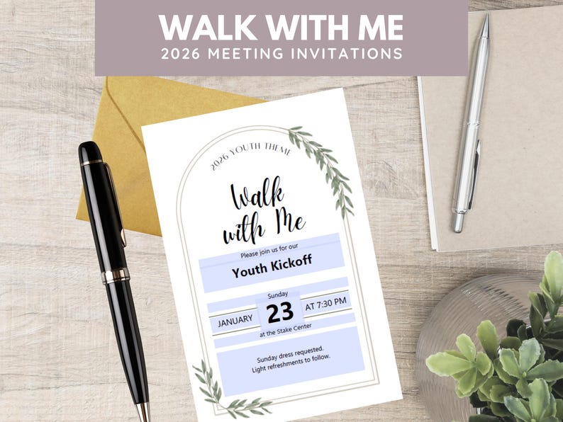 2026 Walk With Me Youth Meeting Invitation Template | Moses 6:34 ...