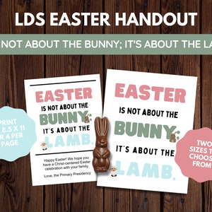 LDS Primary Easter Handout Treat Tag | It's Not About the Bunny; It's ...
