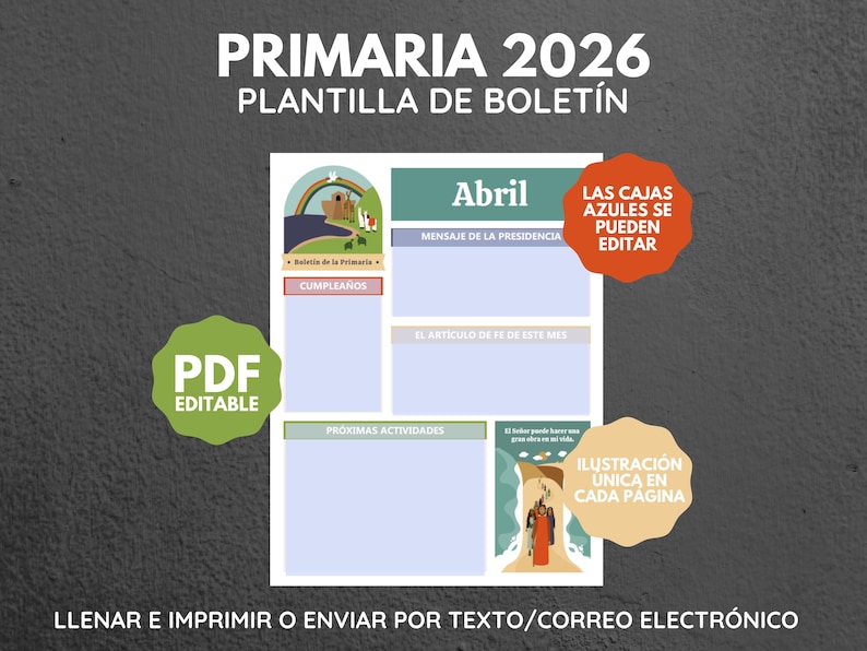 2026 Boletín De La Primaria Antiguo Testamento | 12 Plantillas Descarga ...