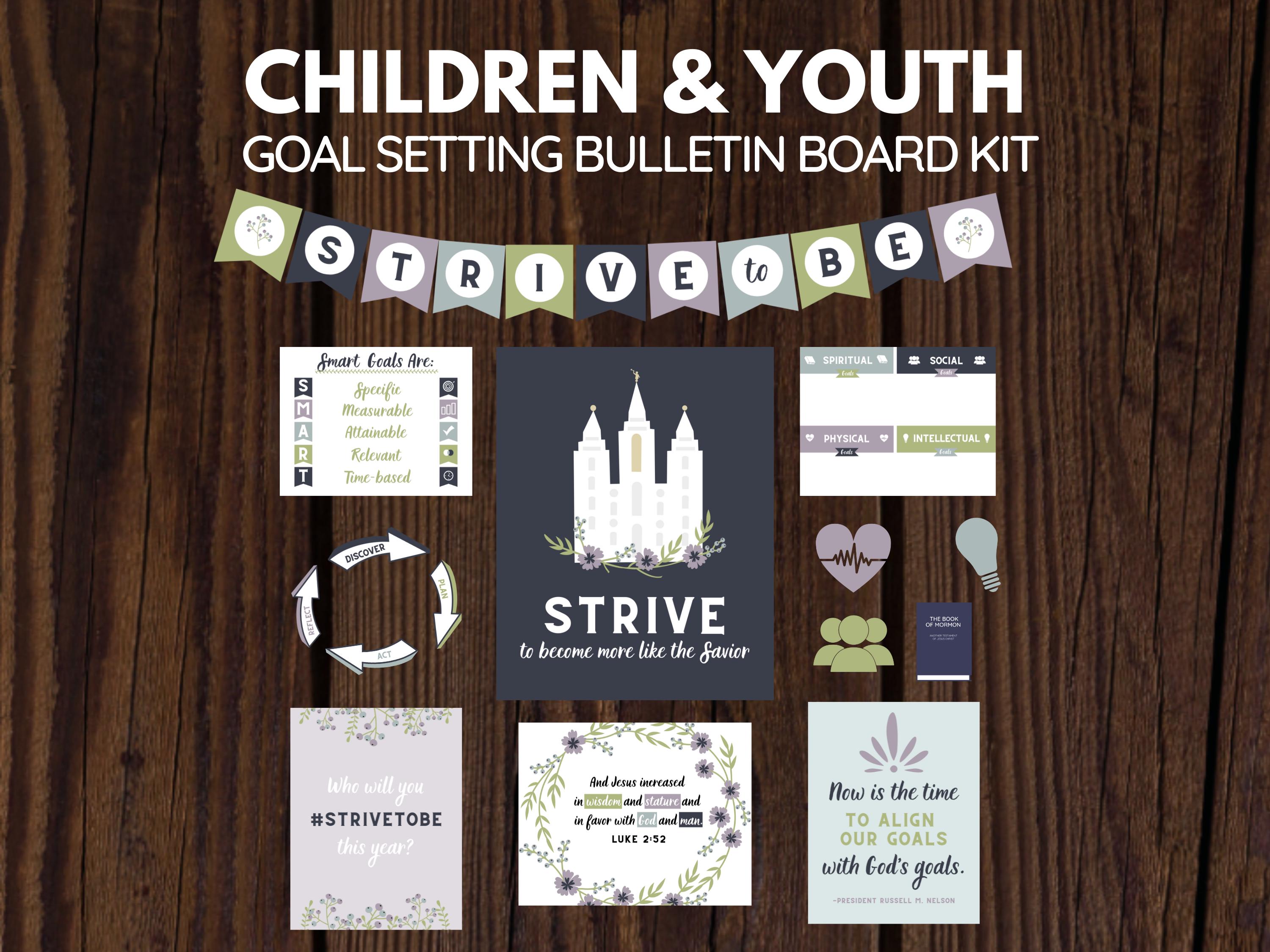Children & Youth Initiative Goal Setting Bulletin Board Kit - Etsy