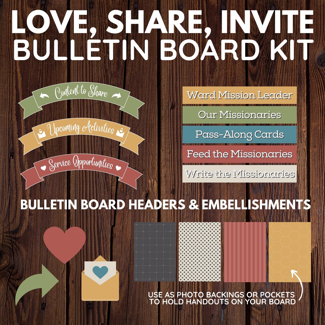 LDS Relief Society Love Share Invite Bulletin Board Kit - Etsy