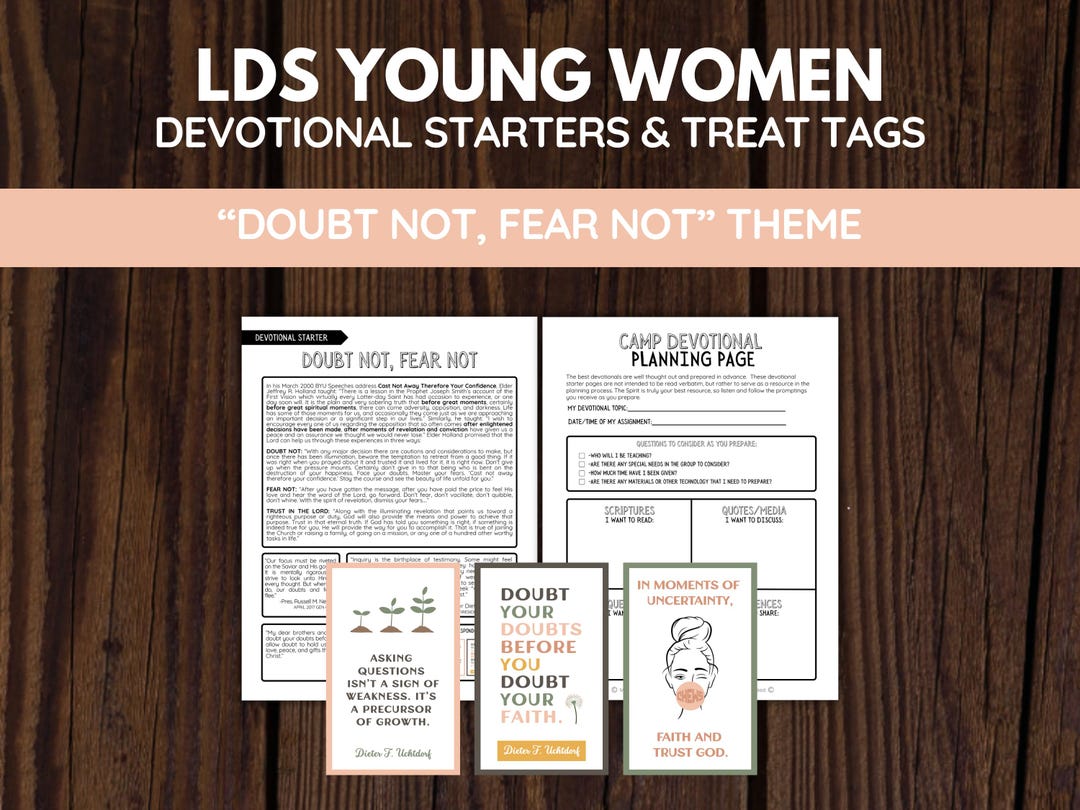 2025 LDS Youth Theme "doubt Not, Fear Not" Devotional Starters and ...