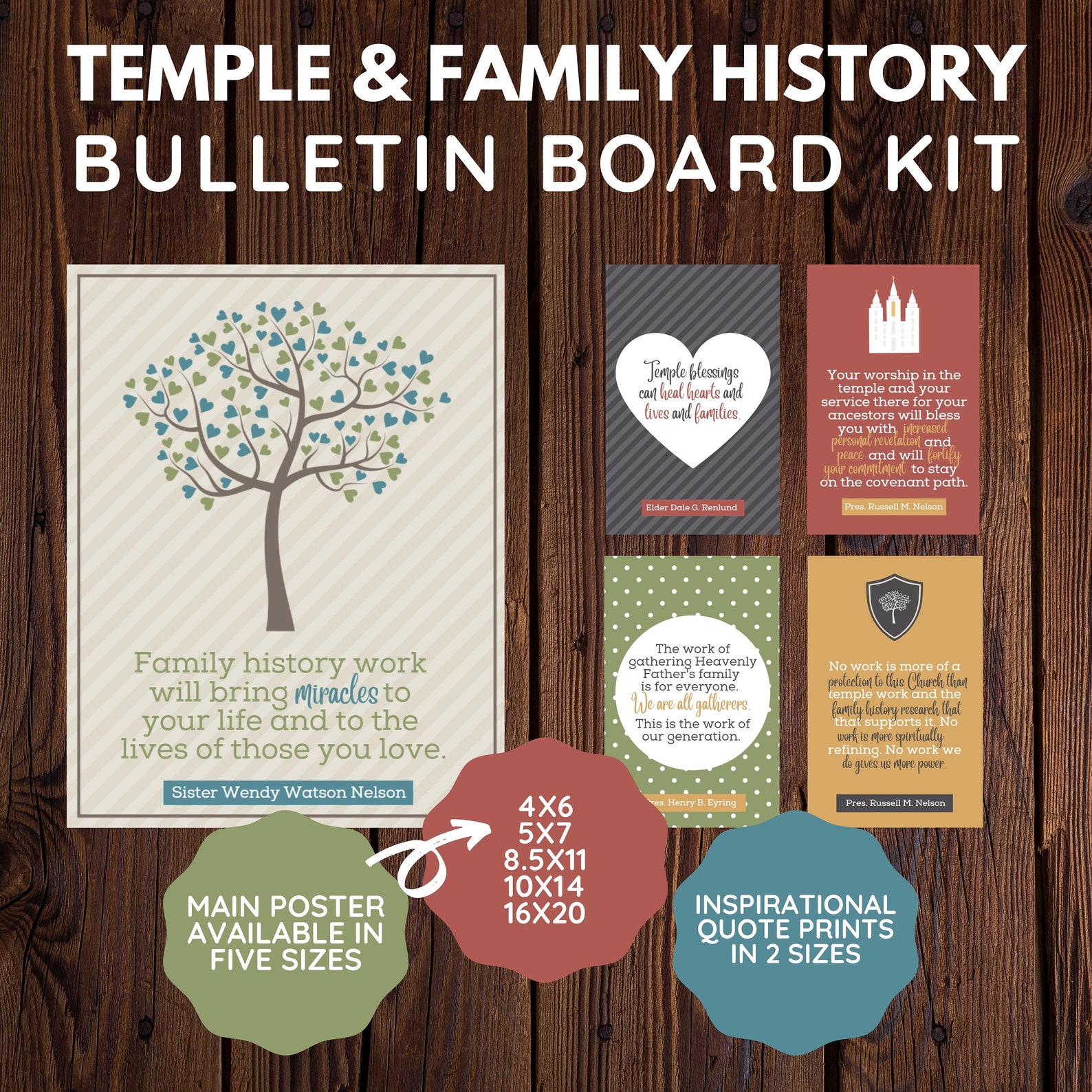 LDS Relief Society Temple & Family History Work Bulletin Board Kit ...