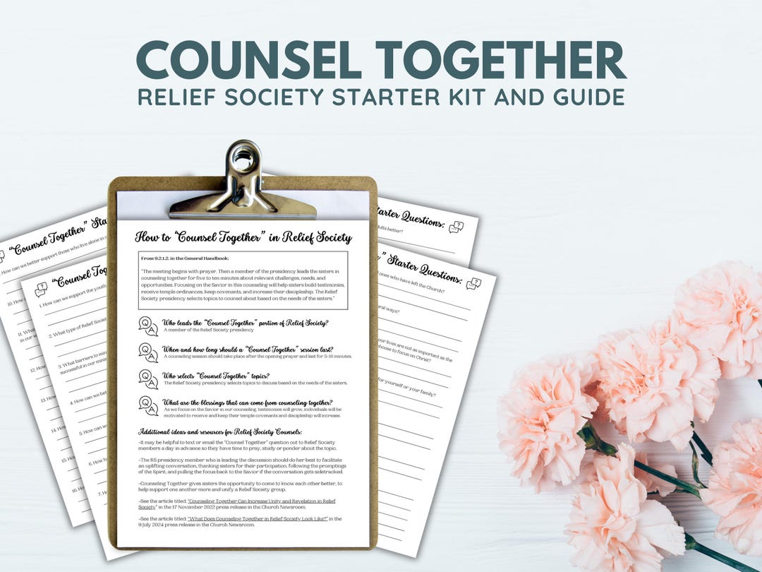 LDS Relief Society Counsel Together Questions, Guide and Resources ...