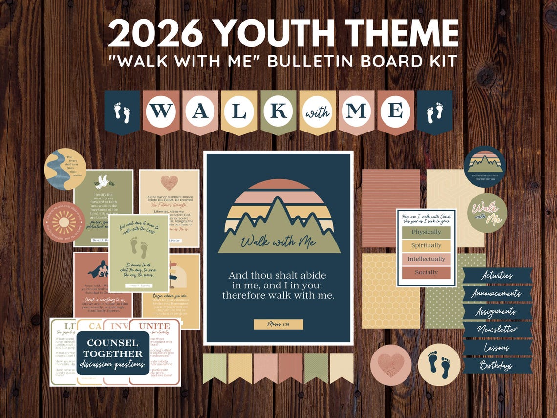 2026 LDS YW Bulletin Board Kit | Walk With Me Moses 6:34 | Digital ...