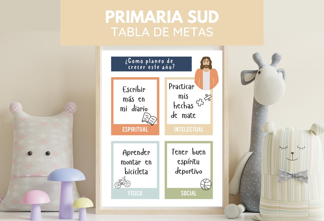 SUD Primaria Tabla De Metas Español | LDS Primary Children & Youth Goal ...