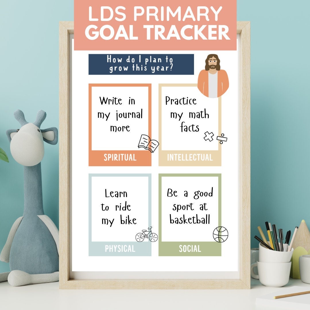 Christ Centered LDS Primary Children & Youth Goal Tracking Sheets ...