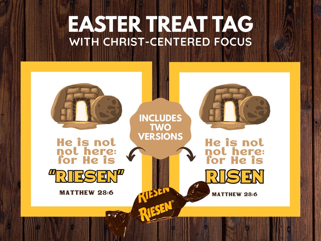 He is Risen Easter Treat Tag | Matthew 28:6 | for LDS Primary Children, Sunday School, Seminary ...