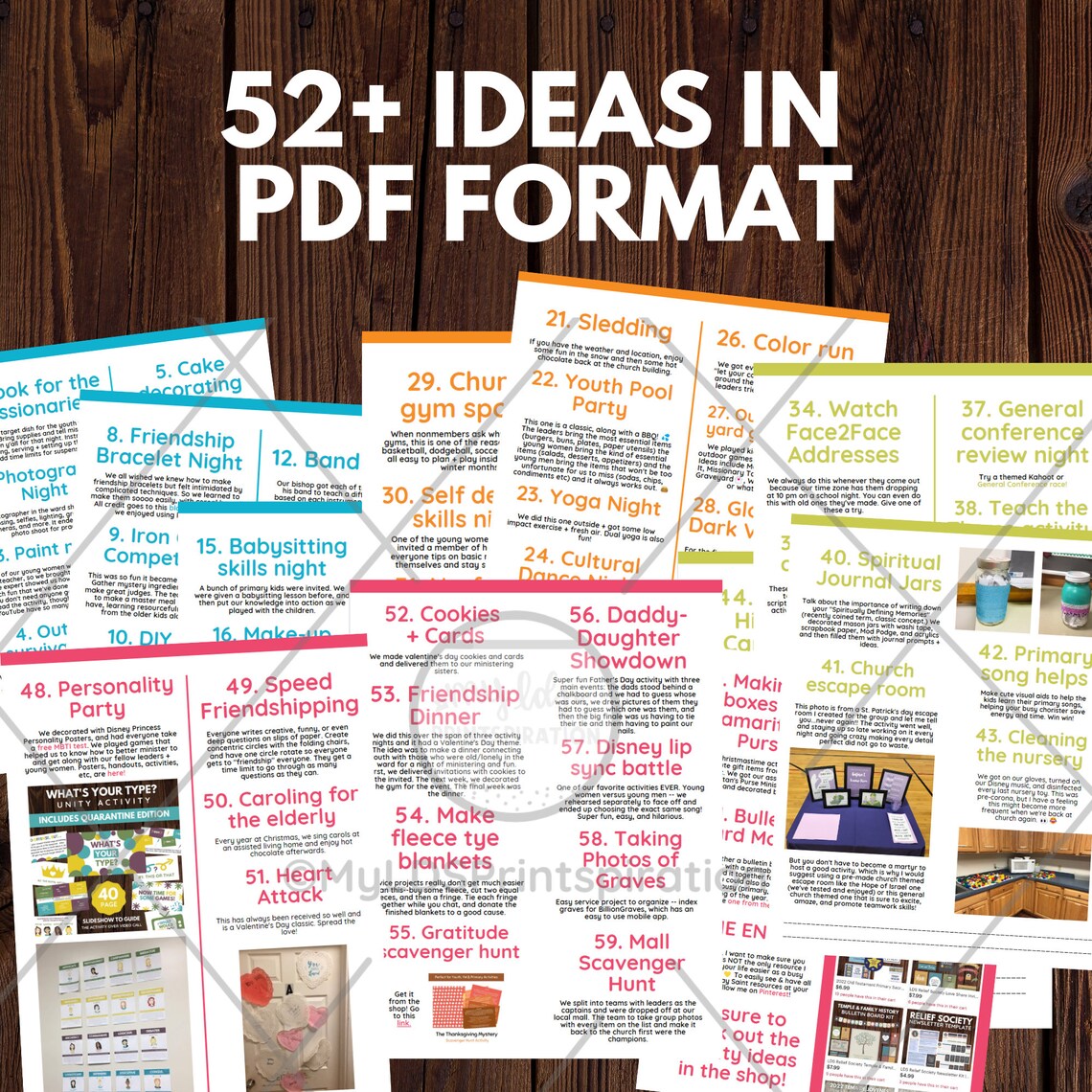 Children and Youth 52 Activity Ideas PDF Listing: Last - Etsy