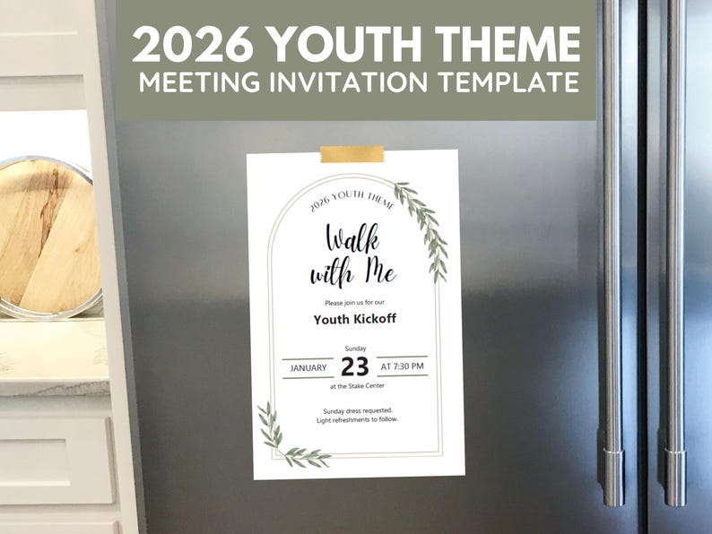 2026 Walk With Me Youth Meeting Invitation Template | Moses 6:34 ...