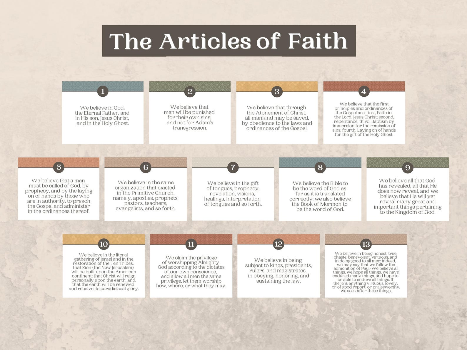 LDS Primary Articles of Faith Kit | Multiple Sizes, Trackers, Treat ...