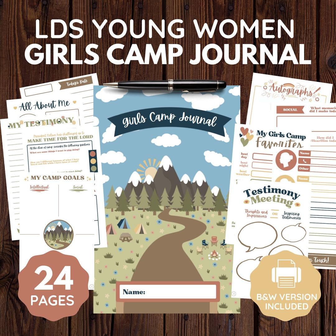 LDS Girls Camp Journal Digital Download Color or Black/white - Etsy