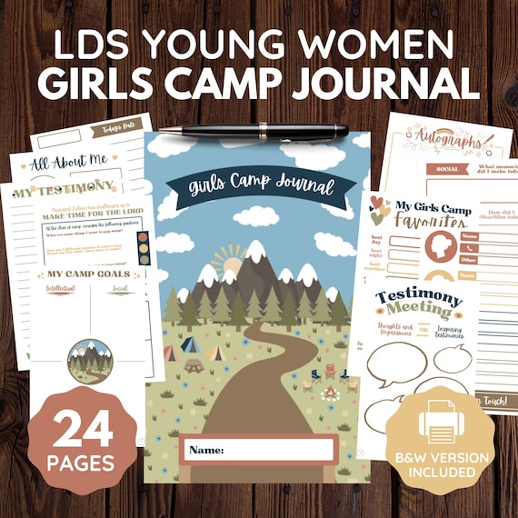 LDS Girls Camp Journal Digital Download Color or - Etsy