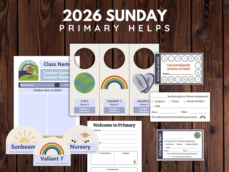 2026 LDS Sunday Primary Kit Old Testament | Door Hangers, Class Lists ...
