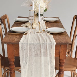Creme Cheese Cloth Table Runner Boho Wedding Table Decor Wedding ...