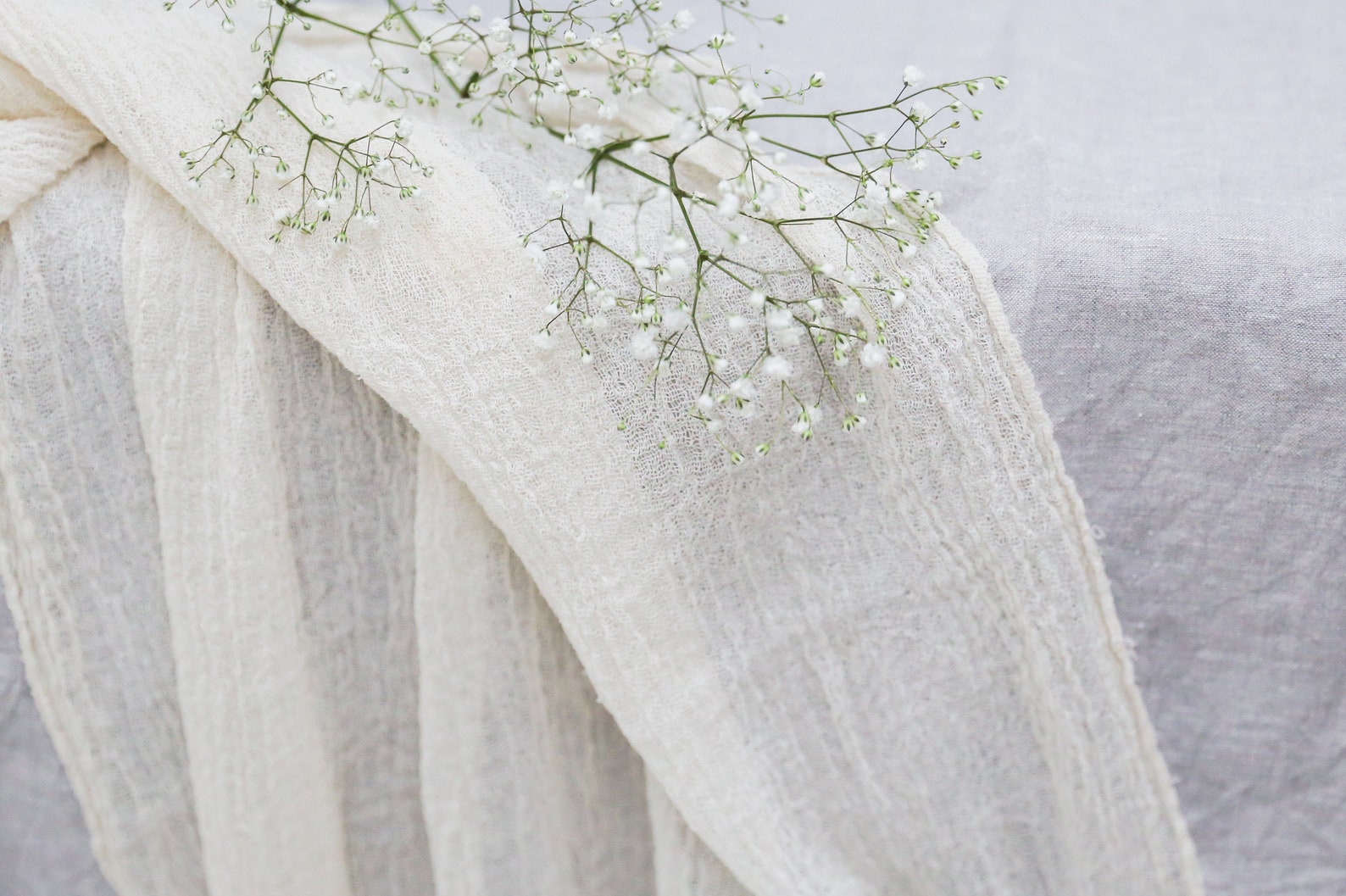 Ivory Gauze Runner for Wedding Cheese cloth Runner Table | Etsy