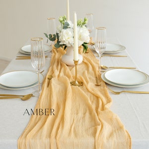 Fall Wedding Table Decor Fall Cheesecloth Table Runner Boho Wedding ...