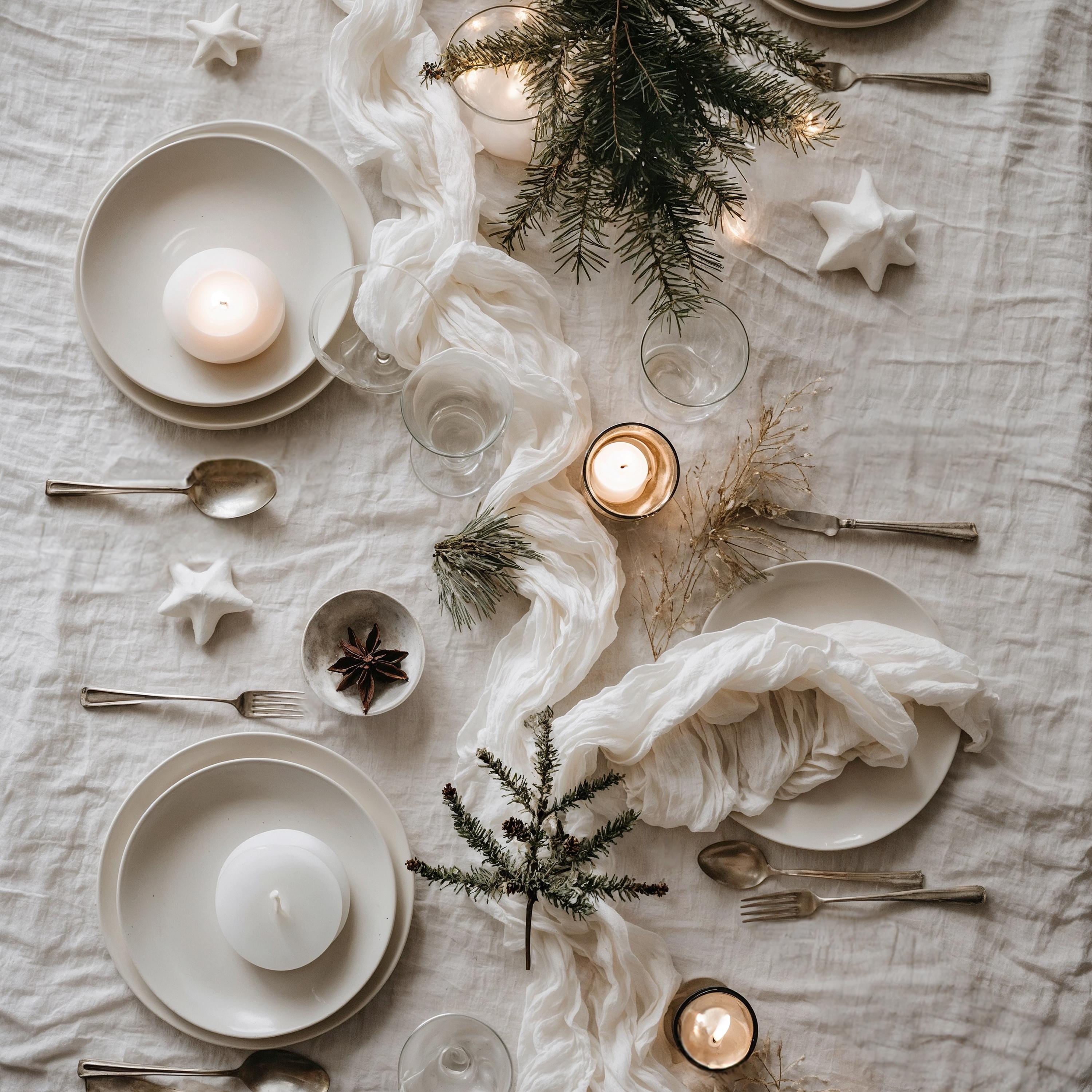 Christmas Holly Table Runner, Ivory Festive Table Decoration, Festive ...