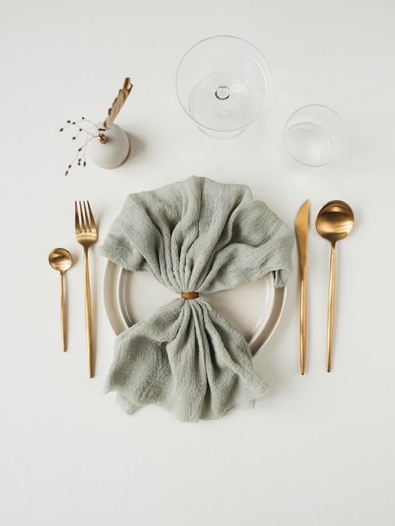 Sage Green Wedding Napkins Woodland Baby Shower Decor Fall Table Decor Boho Cheese Cloth Napkins Rustic Wedding Decor Gauze Napkins Etsy UK