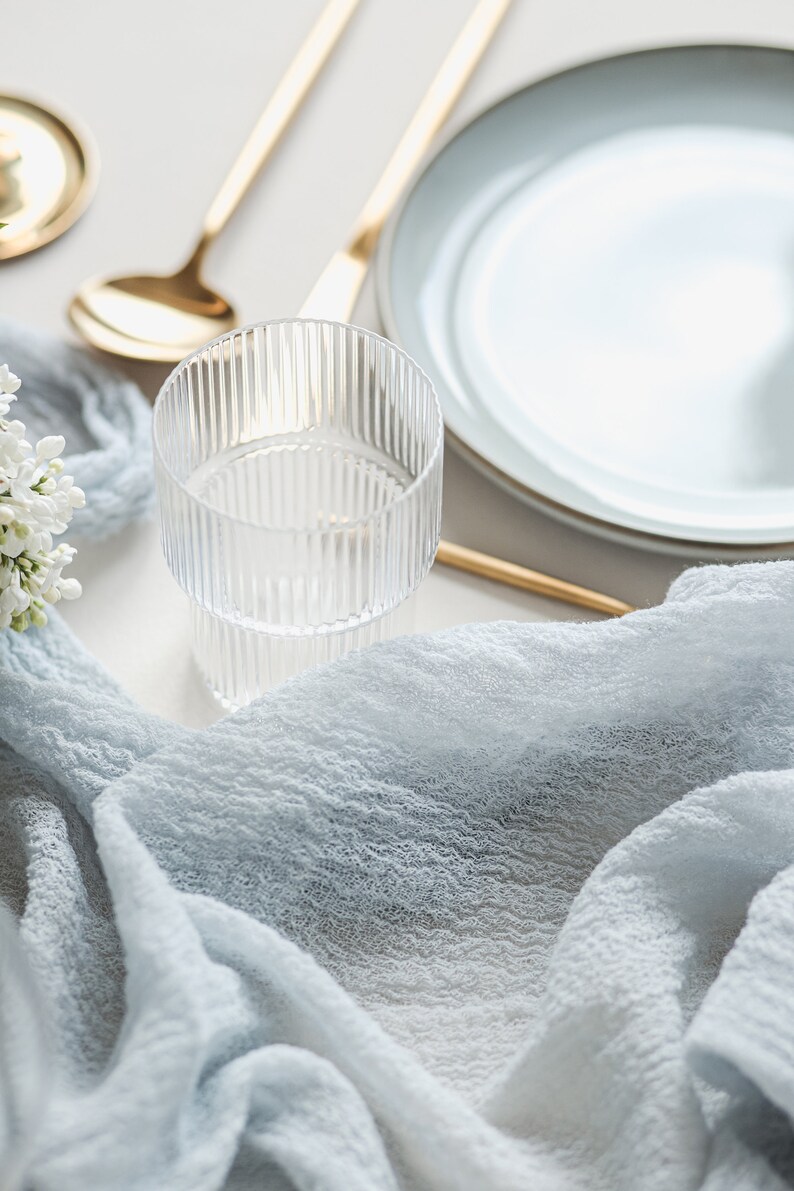 Grey Mist Boho Wedding Cheesecloth Table Runner Wedding Arch | Etsy