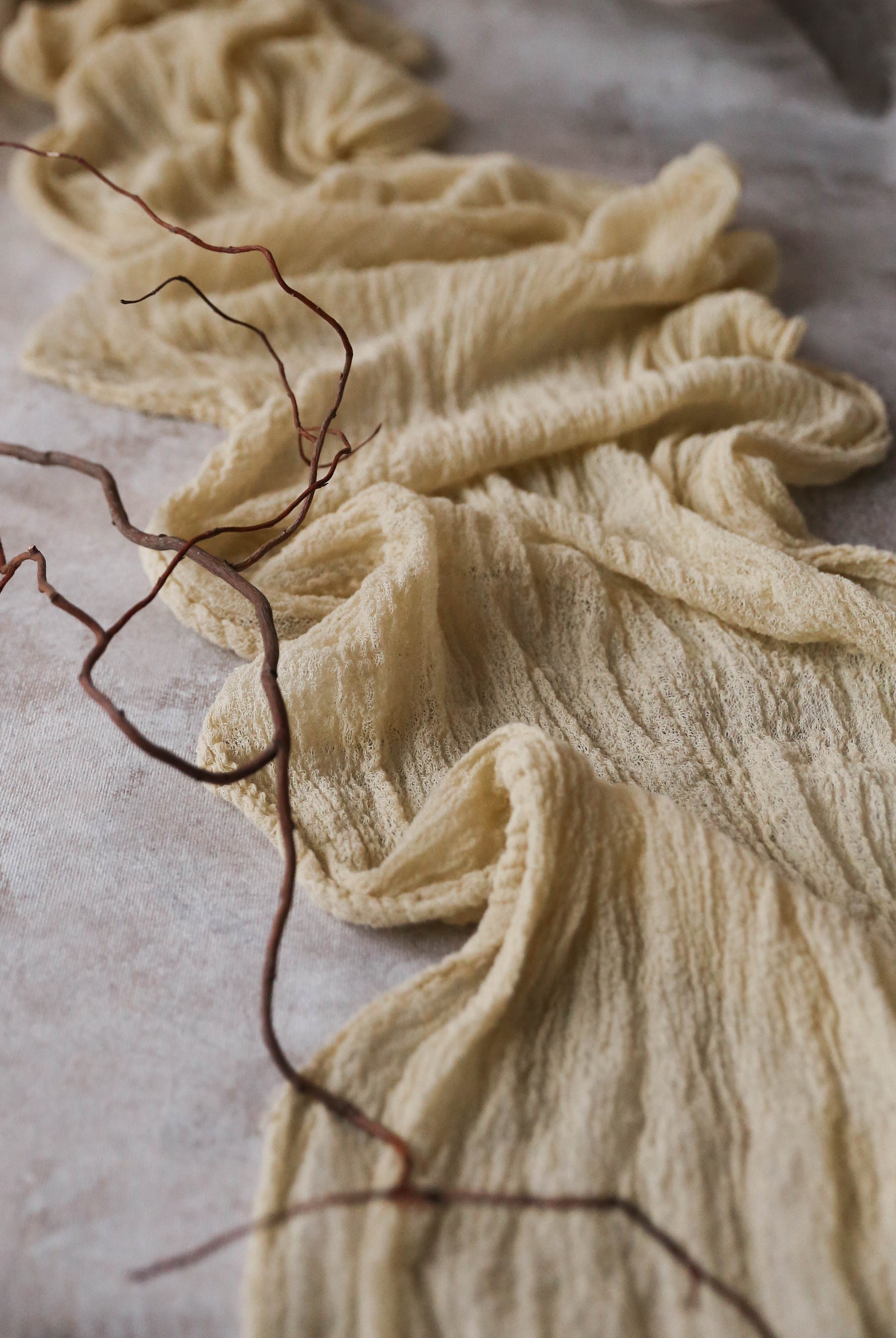 Pastel Yellow Boho Wedding Cheesecloth Table Runner Wedding | Etsy