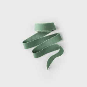 Sage Green Ribbon Christmas Ribbon Hand Dyed Designer Ribbon Cotton ...