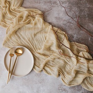 Pastel Yellow Boho Wedding Cheesecloth Table Runner Wedding | Etsy