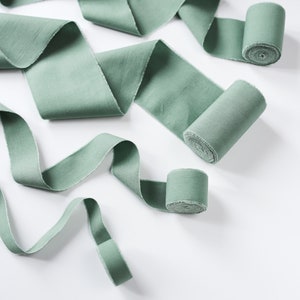 Sage Green Ribbon Christmas Ribbon Hand Dyed Designer Ribbon Cotton ...